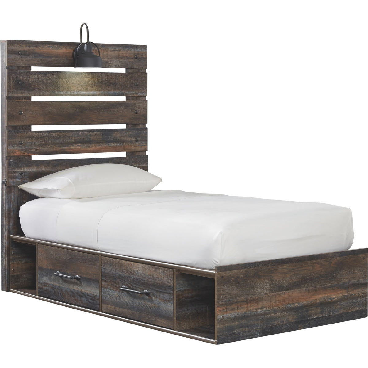 Drystan Panel Bed with 2 Drawer Storage - Multi | schwartz-furniture