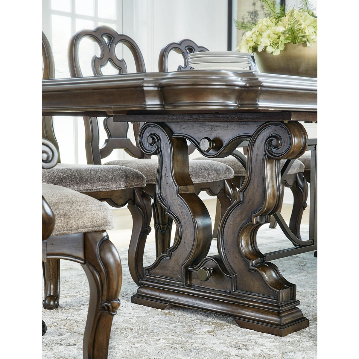 Maylee Dining Extension Table - Dark Brown - (D947D5) | schwartz-furniture