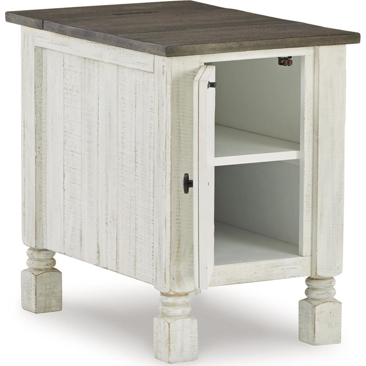 Havalance Chair Side End Table - White/Gray | schwartz-furniture